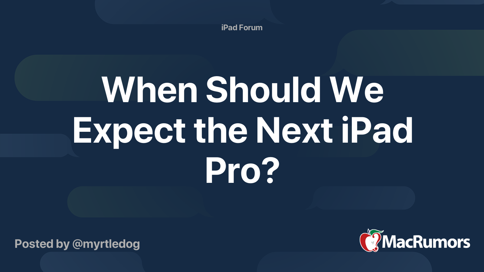 When Should We Expect the Next iPad Pro? | MacRumors Forums