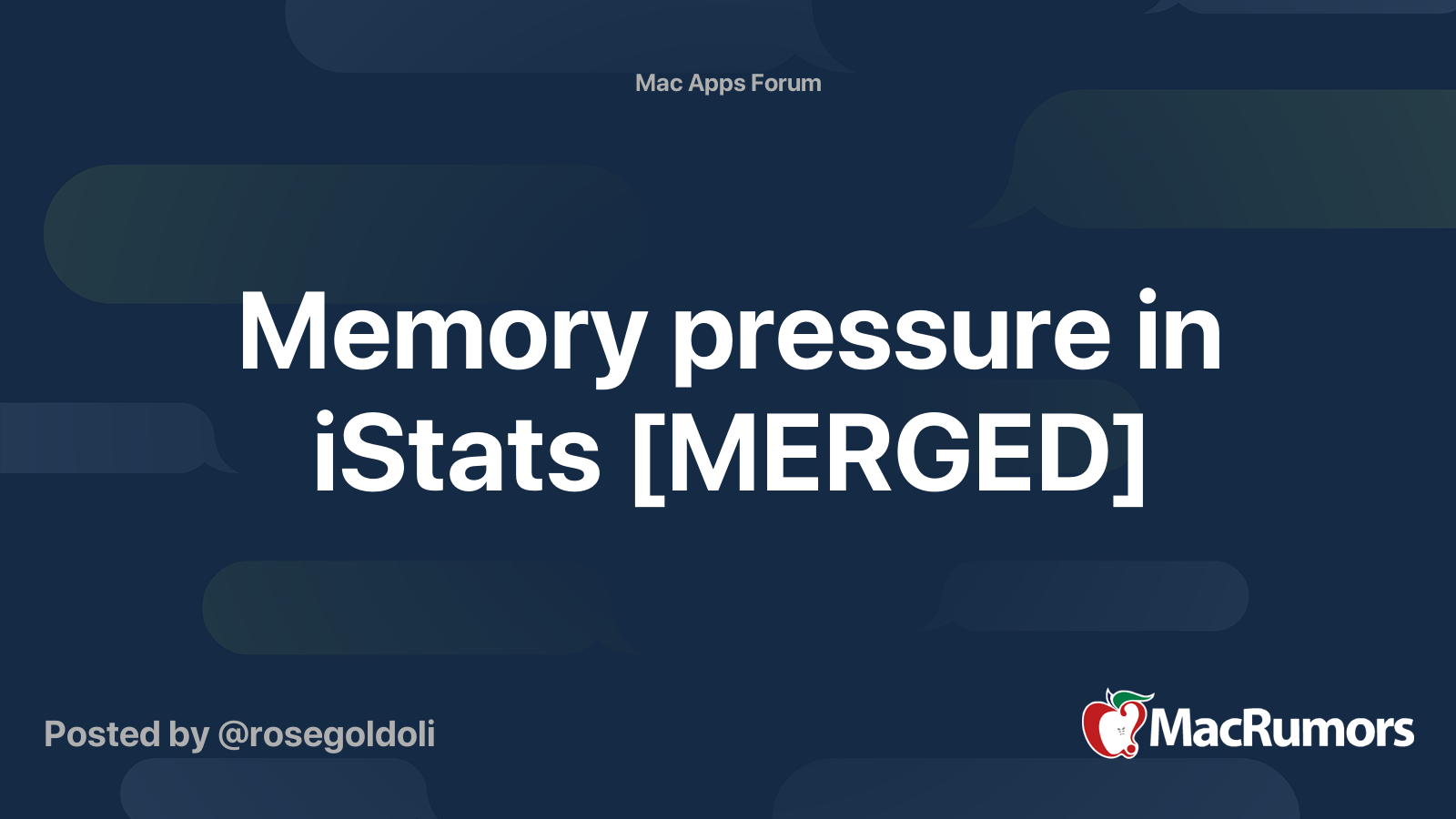 Memory pressure in iStats [MERGED] | MacRumors Forums