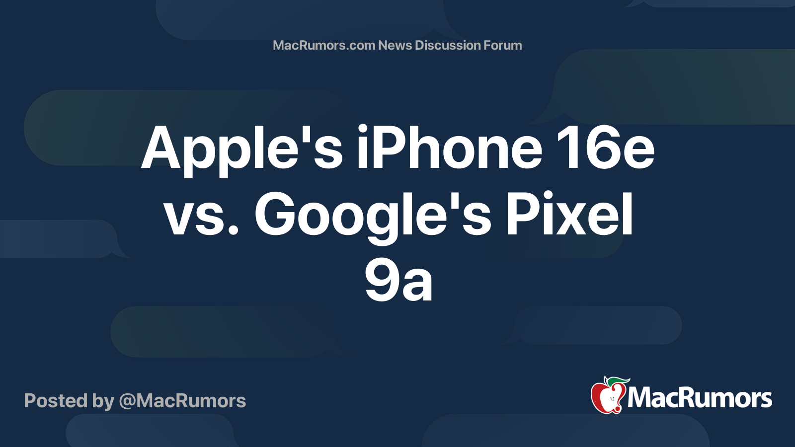 Apple's iPhone 16e vs. Google's Pixel 9a | MacRumors Forums
