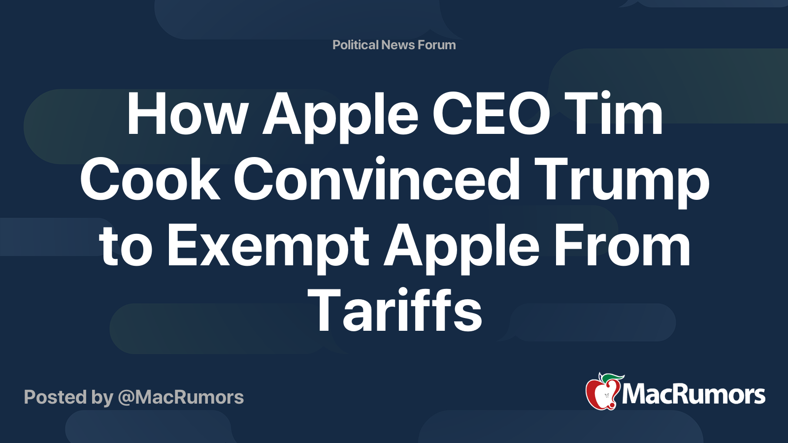 How Apple CEO Tim Cook Convinced Trump to Exempt Apple From Tariffs ...
