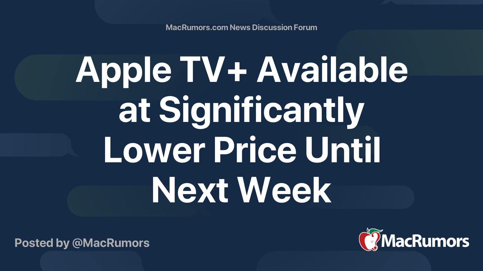 Apple TV+ Available at Significantly Lower Price Until Next Week | Page ...