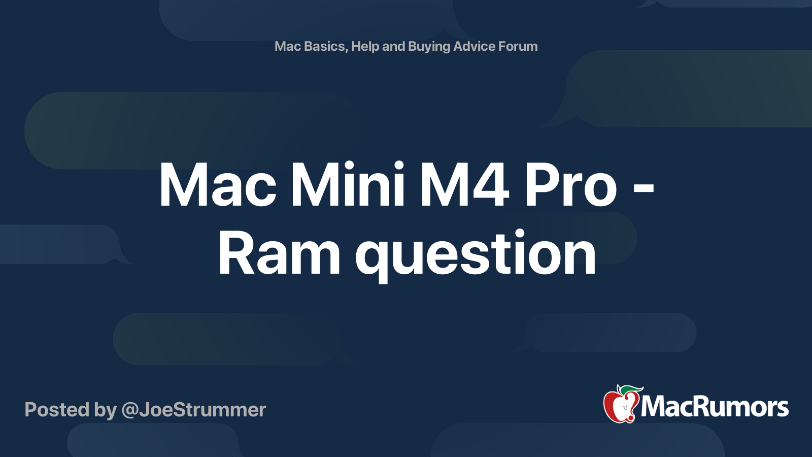 Mac Mini M4 Pro - Ram question | MacRumors Forums