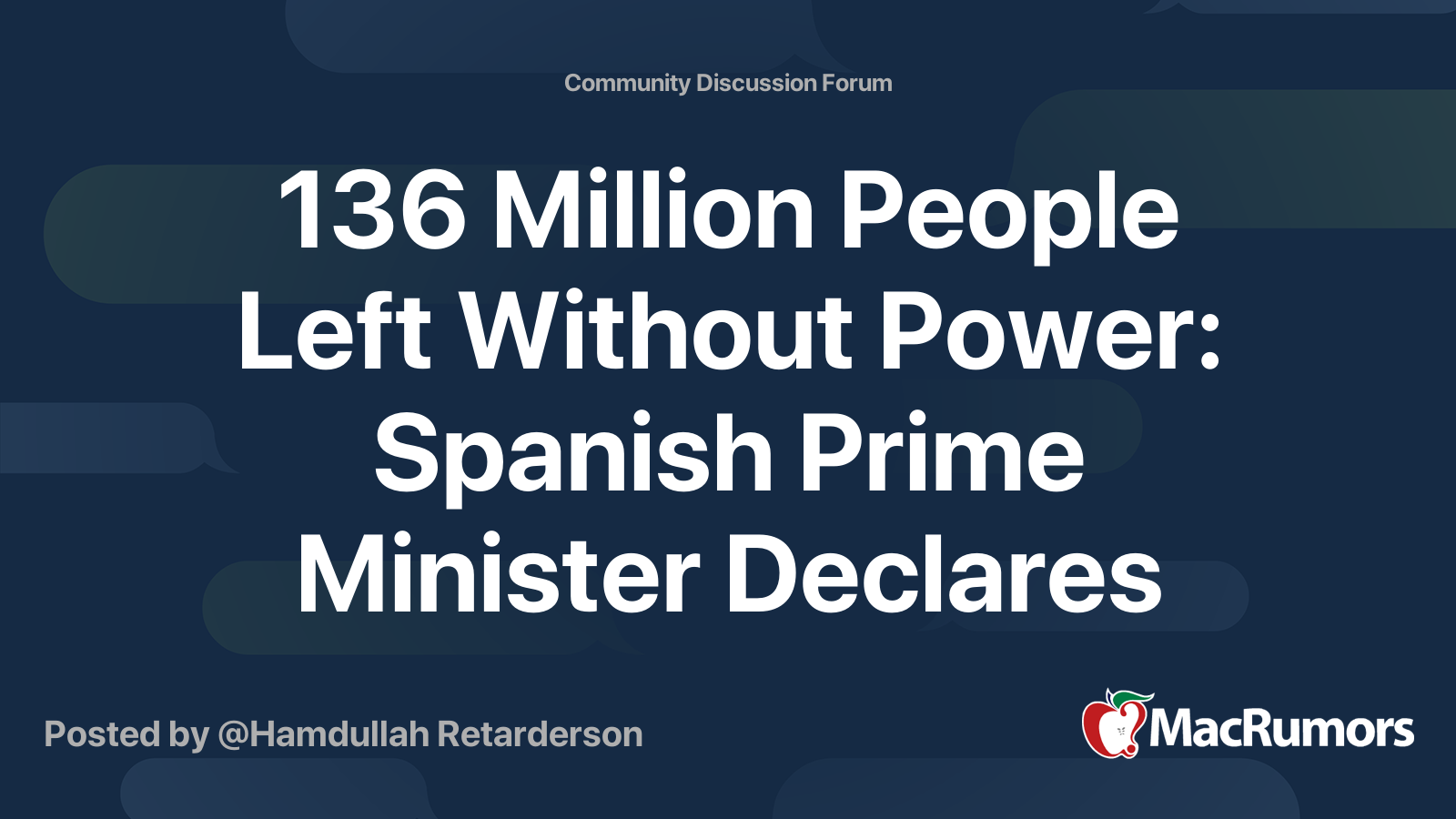 136 Million People Left Without Power: Spanish Prime Minister Declares ...