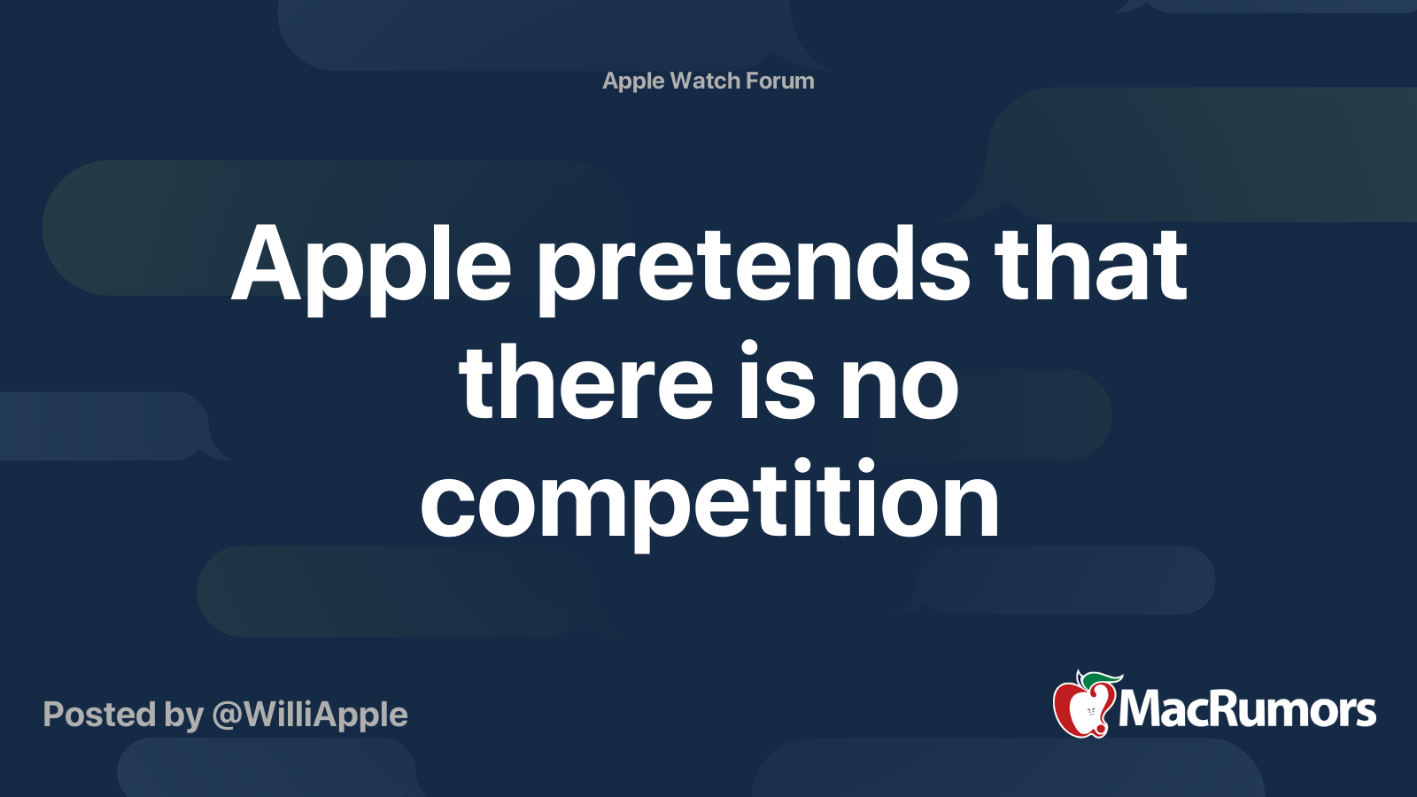 Apple pretends that there is no competition | MacRumors Forums