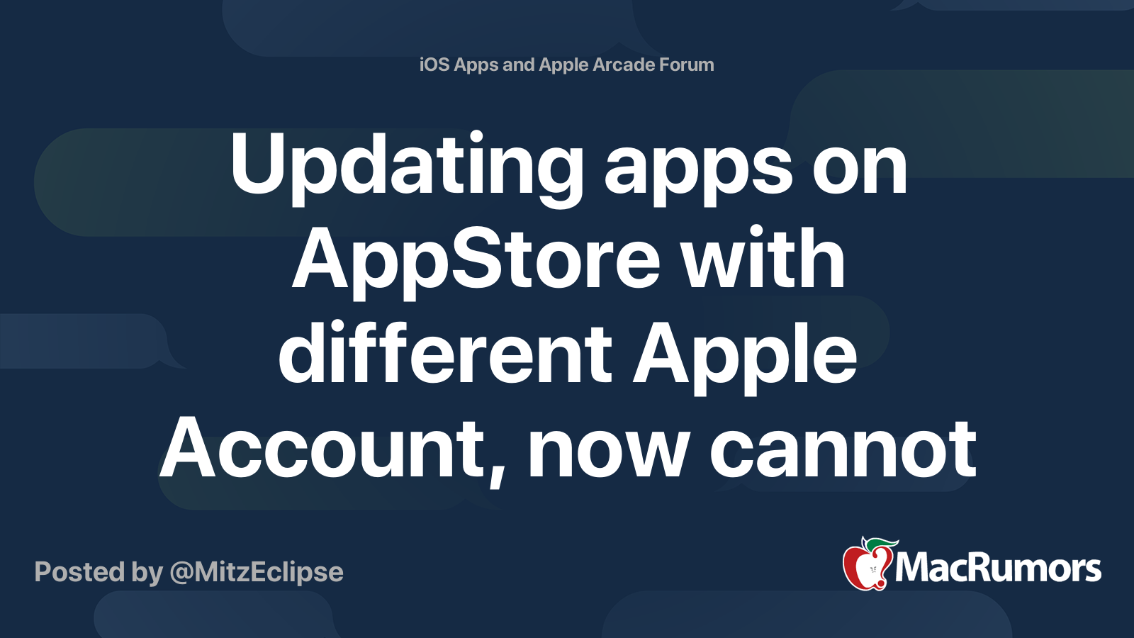 Updating apps on AppStore with different Apple Account, now cannot ...