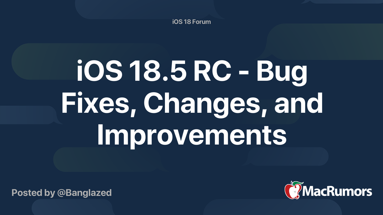 iOS 18.5 RC ― Bug Fixes, Changes, and Improvements | MacRumors Forums