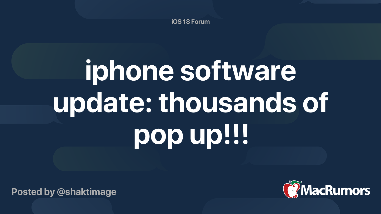 iphone software update: thousands of pop up!!! | MacRumors Forums