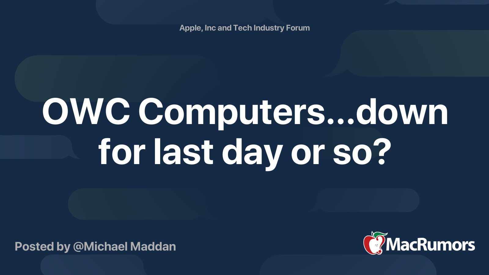 OWC Computers...down for last day or so? | MacRumors Forums