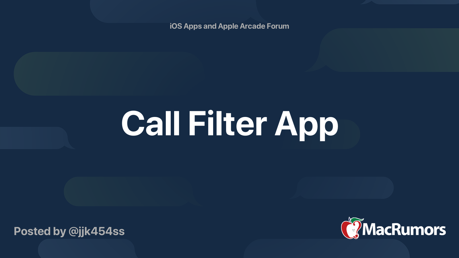 Call Filter App | MacRumors Forums