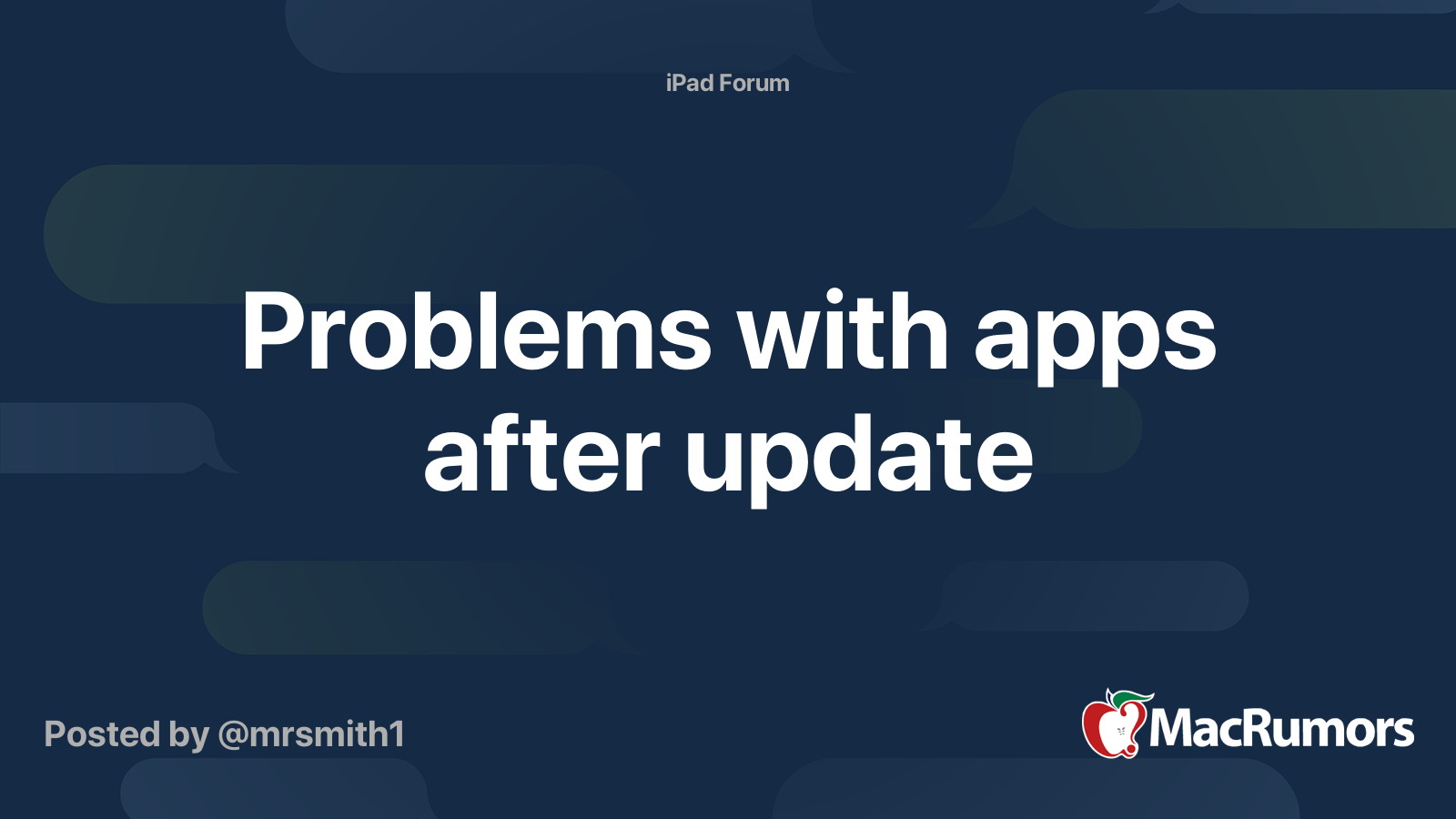 Problems with apps after update | MacRumors Forums