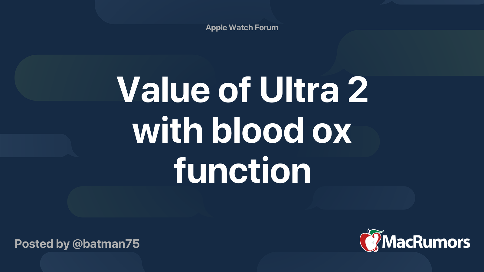 Value of Ultra 2 with blood ox function | MacRumors Forums