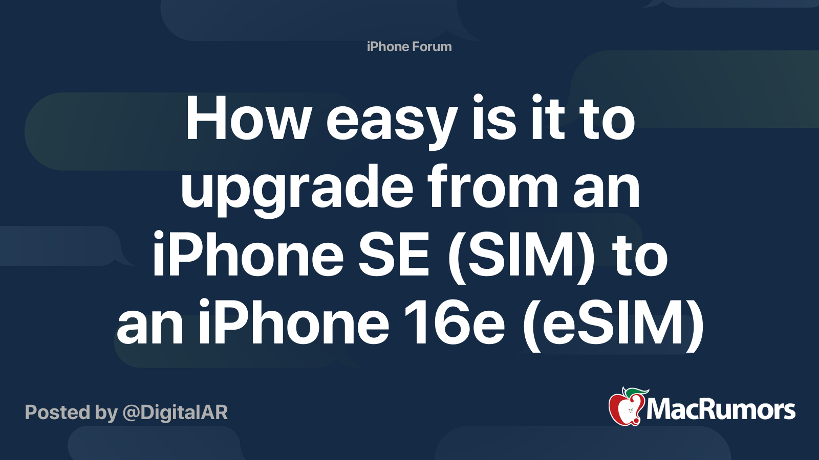 How easy is it to upgrade from an iPhone SE (SIM) to an iPhone 16e (eSIM) at the APPLE STORE ...