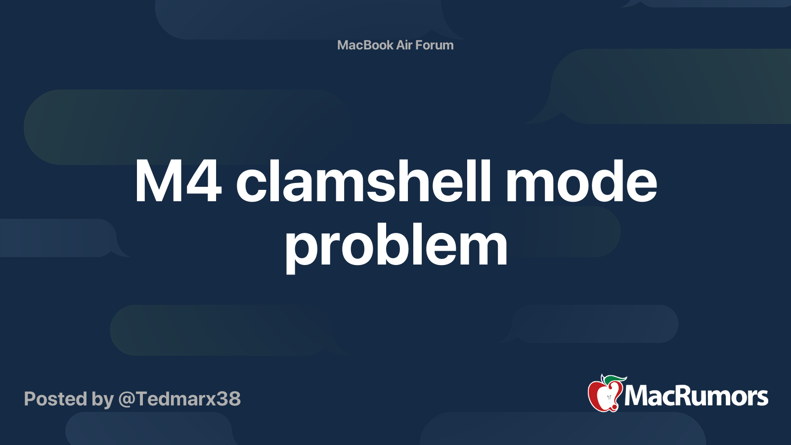 M4 clamshell mode problem | MacRumors Forums