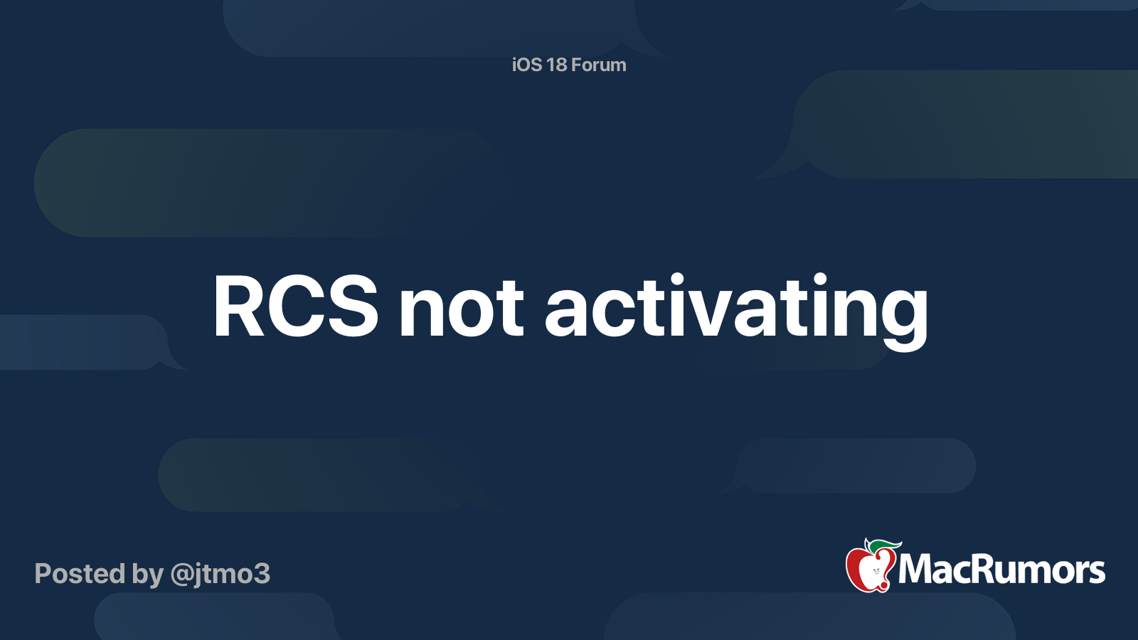 RCS not activating | MacRumors Forums