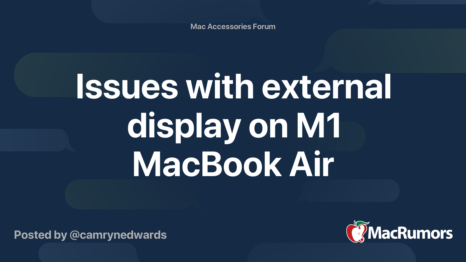Issues with external display on M1 MacBook Air | MacRumors Forums