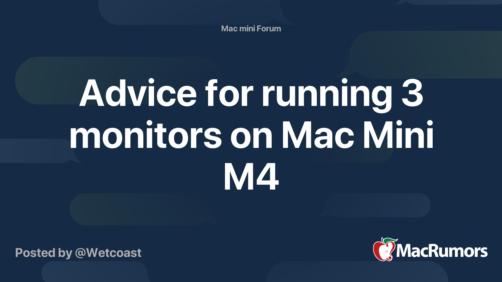Advice for running 3 monitors on Mac Mini M4 | MacRumors Forums