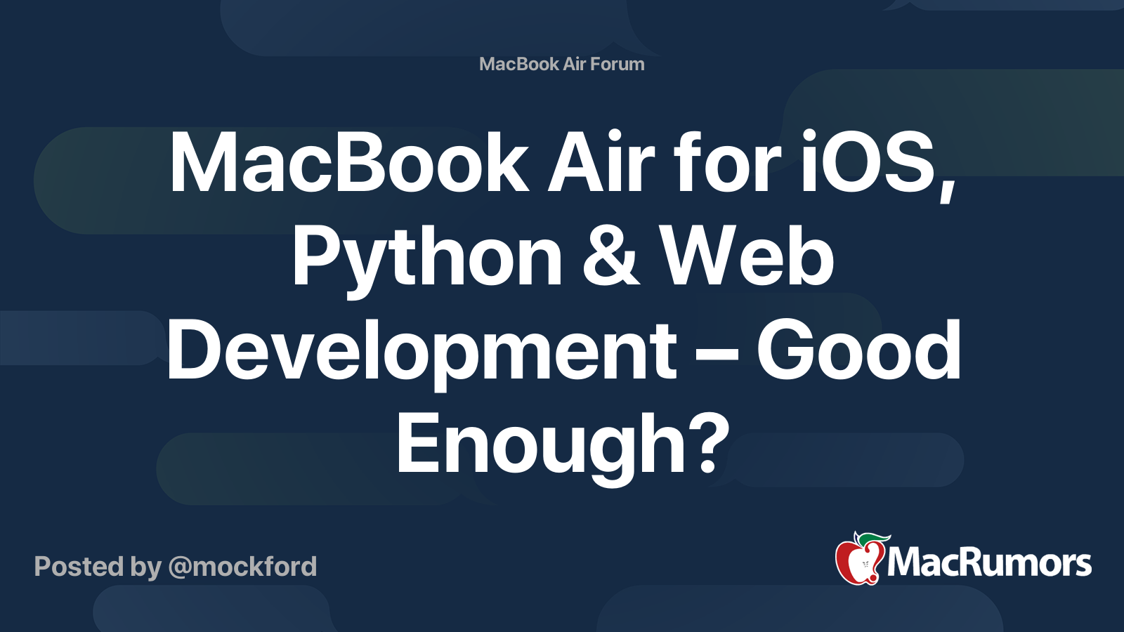MacBook Air for iOS, Python & Web Development – Good Enough ...