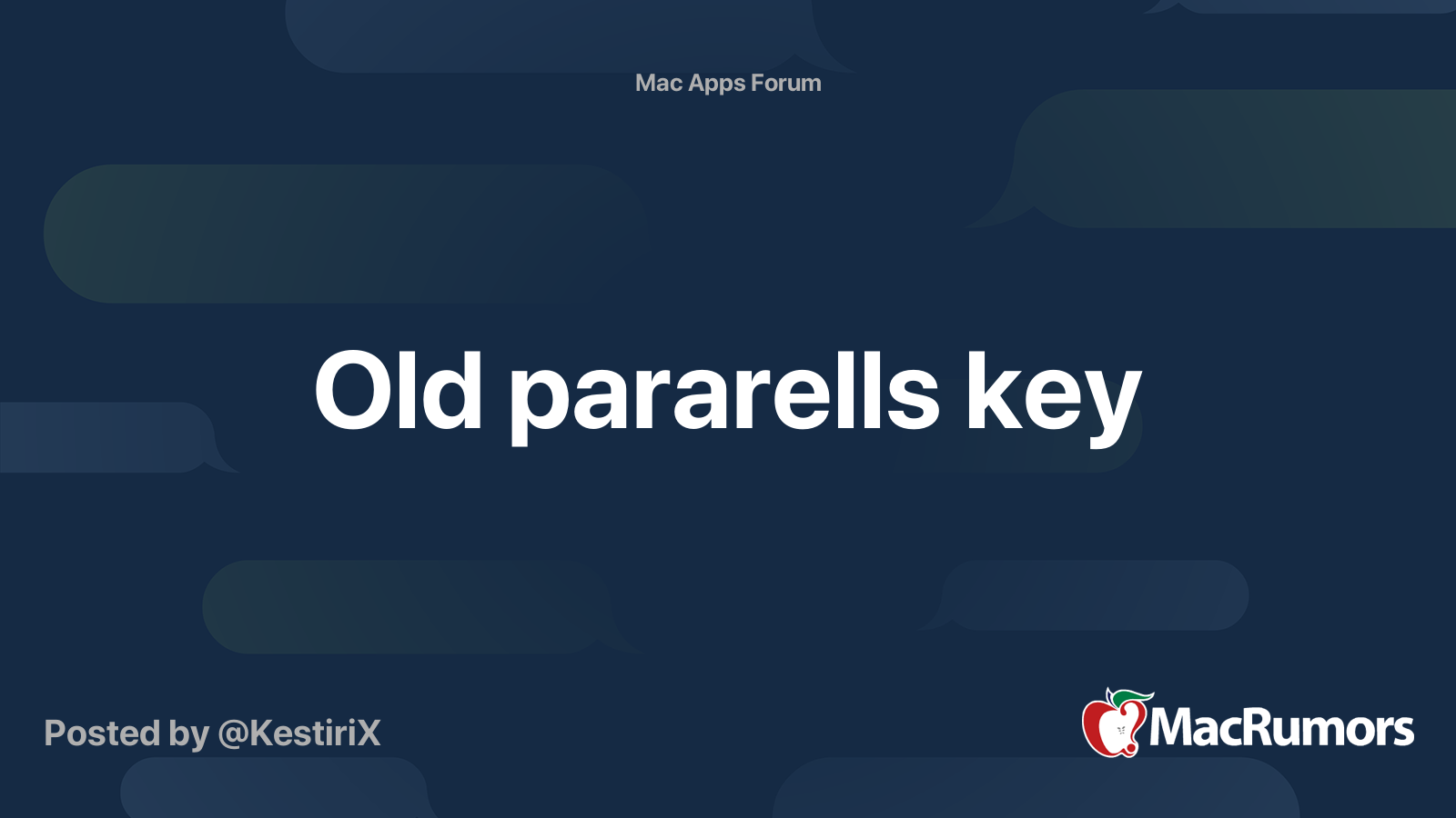Old pararells key | MacRumors Forums