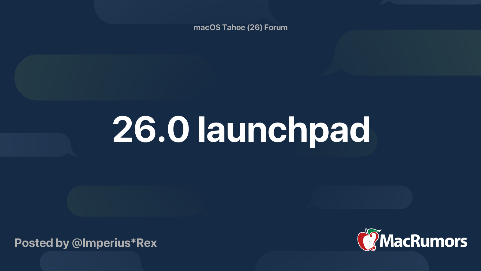 26.0 launchpad | MacRumors Forums