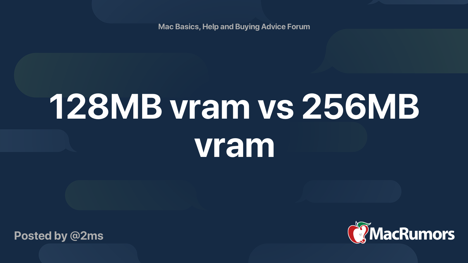 128MB vram vs 256MB vram | MacRumors Forums