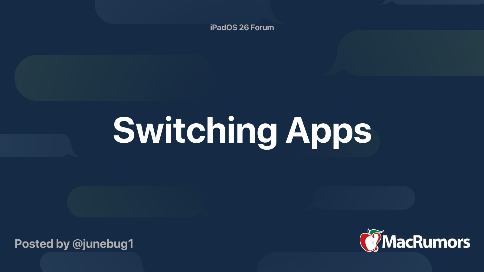 Switching Apps | MacRumors Forums