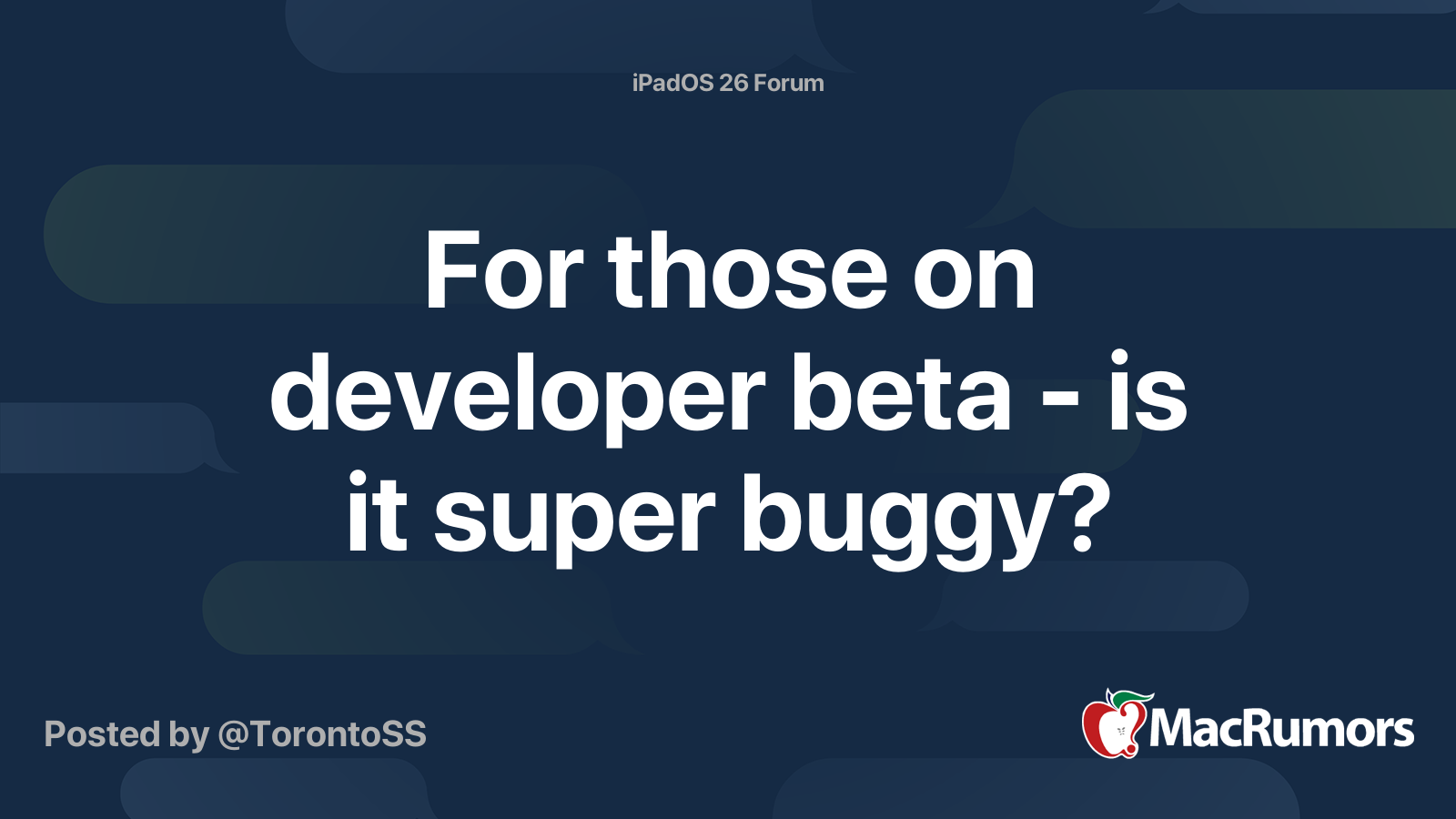 For those on developer beta - is it super buggy? | MacRumors Forums