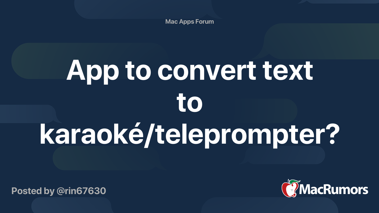 App to convert text to karaoké/teleprompter? | MacRumors Forums