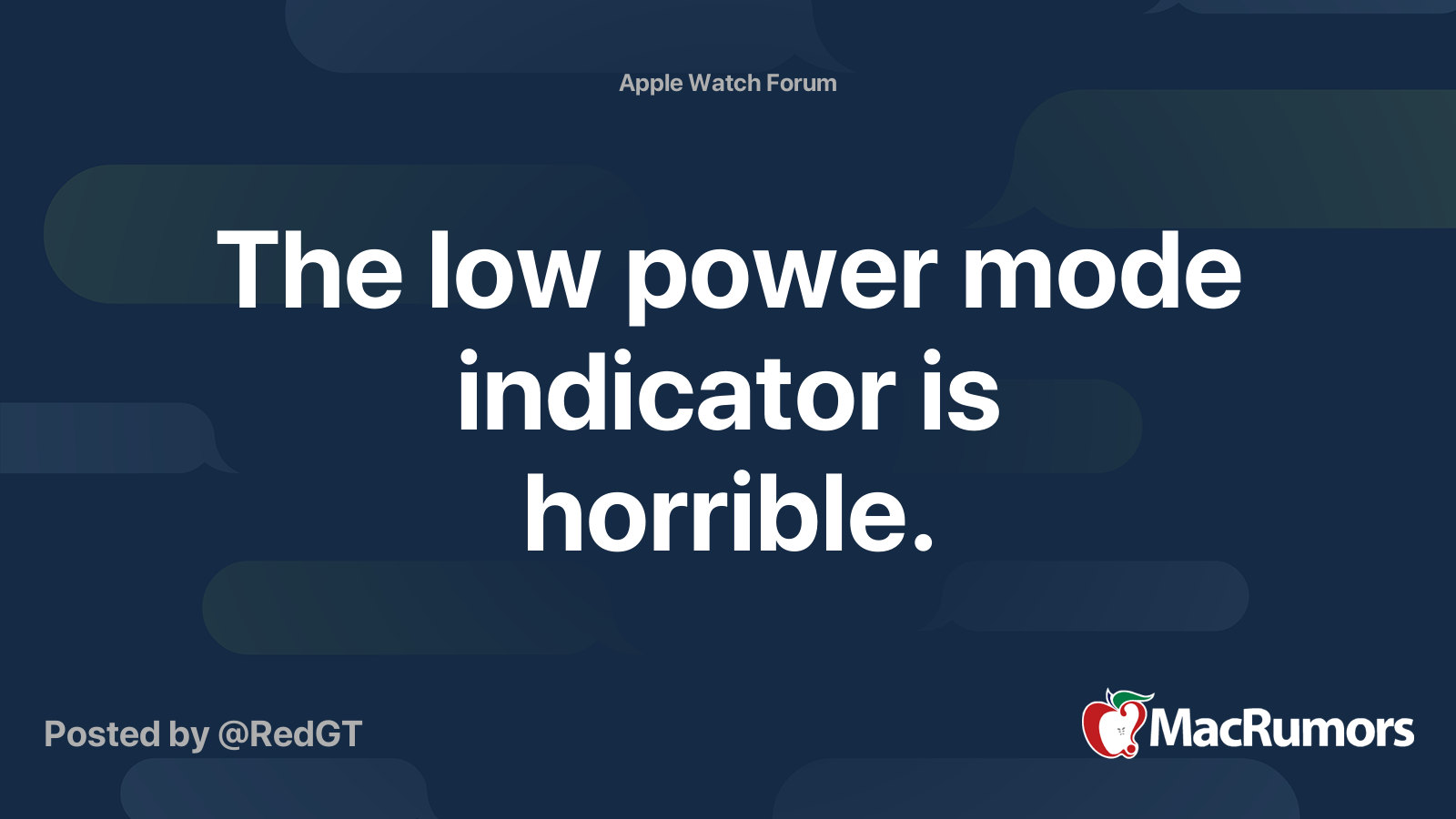 The low power mode indicator is horrible. | MacRumors Forums