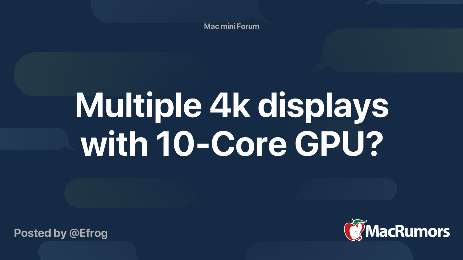 Multiple 4k displays with 10-Core GPU? | MacRumors Forums