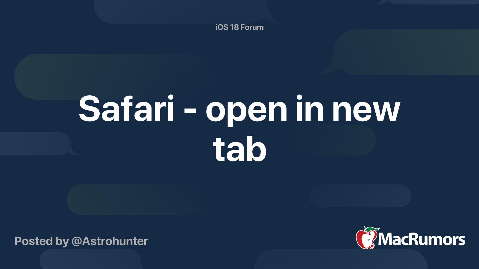 Safari - open in new tab | MacRumors Forums
