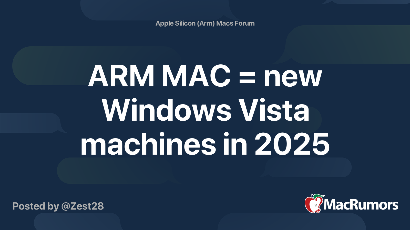 ARM MAC = new Windows Vista machines in 2025 | MacRumors Forums