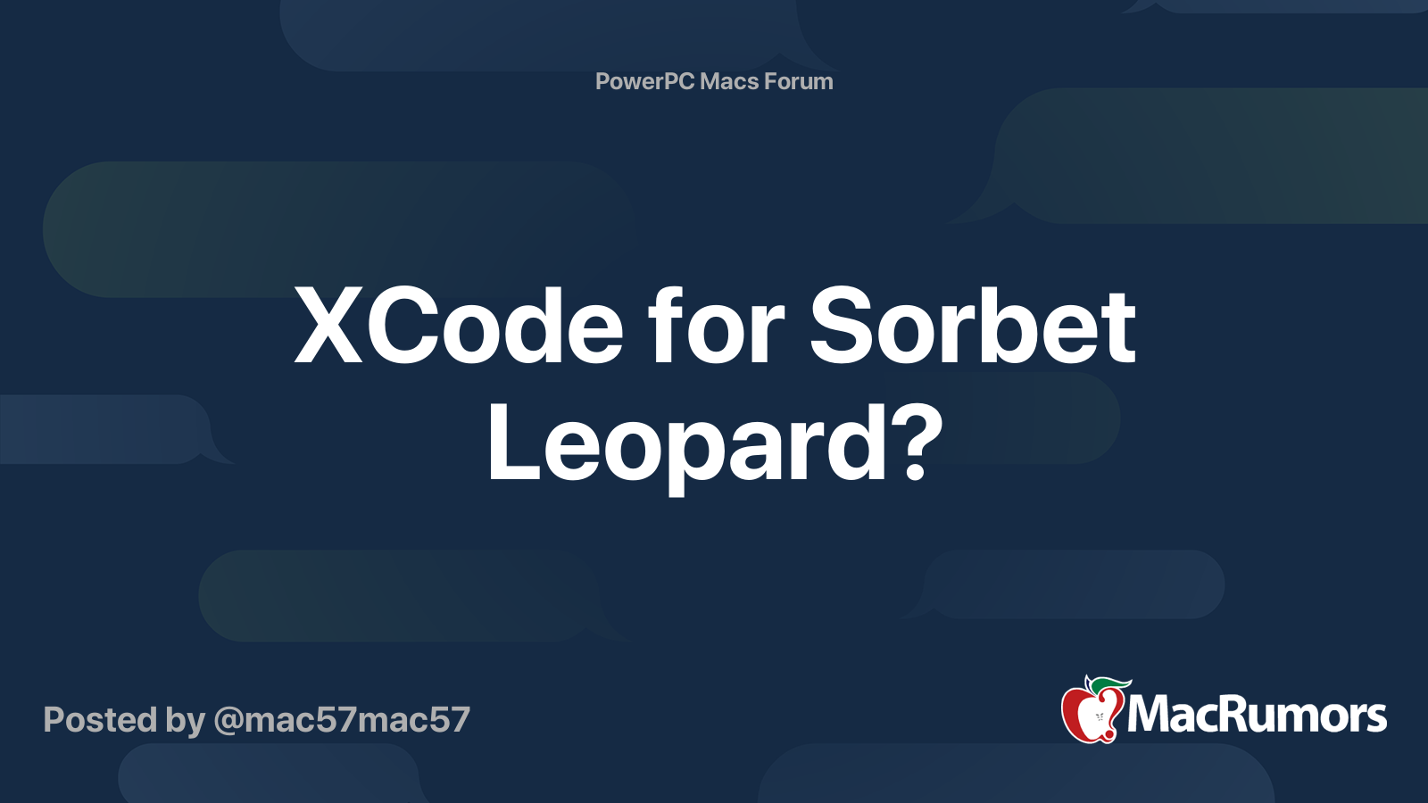 XCode for Sorbet Leopard? | MacRumors Forums