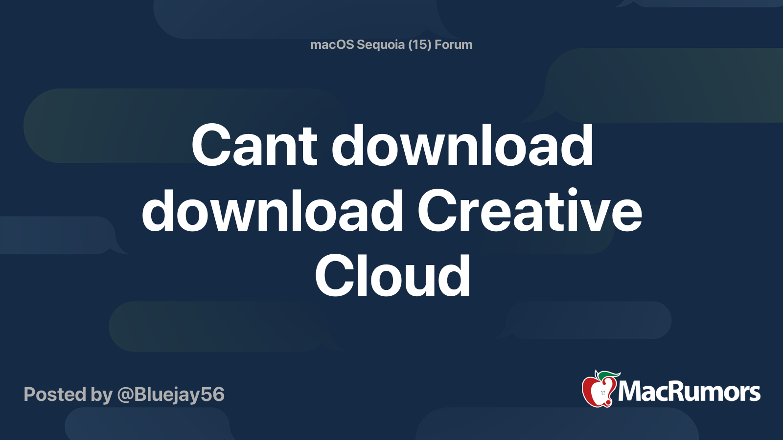 Cant download download Creative Cloud | MacRumors Forums