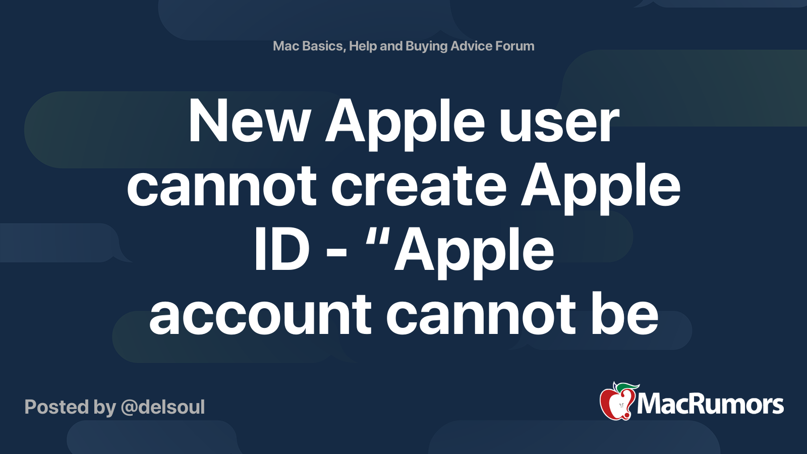 New Apple user cannot create Apple ID - “Apple account cannot be created at this time ...