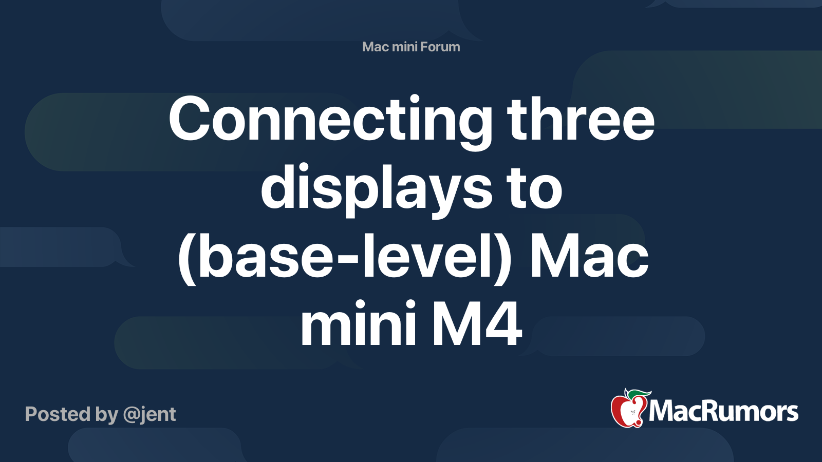 Connecting three displays to (base-level) Mac mini M4 | MacRumors Forums