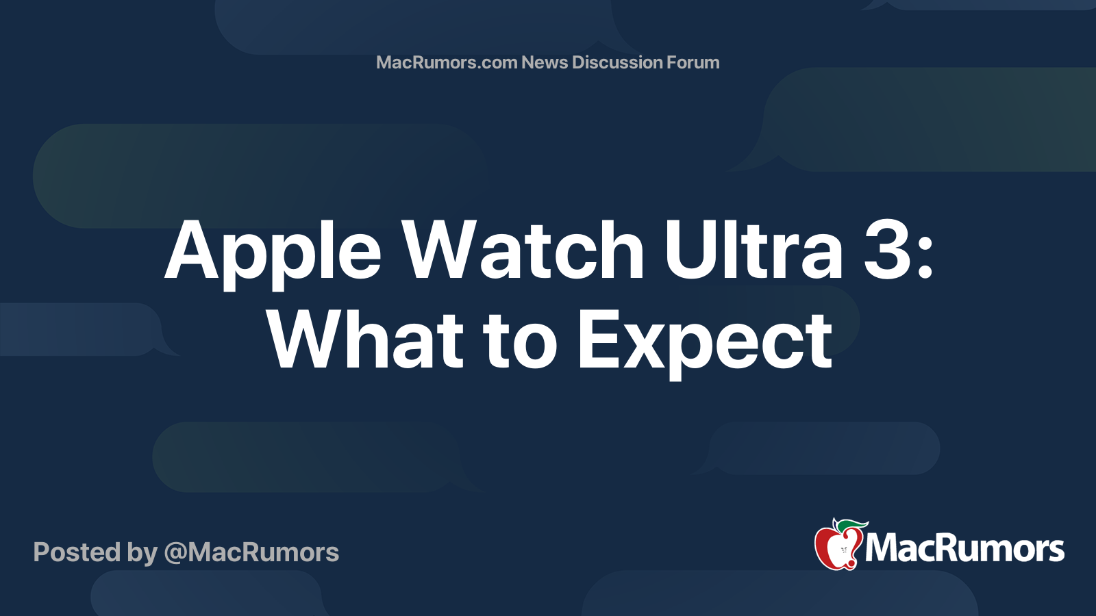 Apple Watch Ultra 3: What to Expect | Page 3 | MacRumors Forums