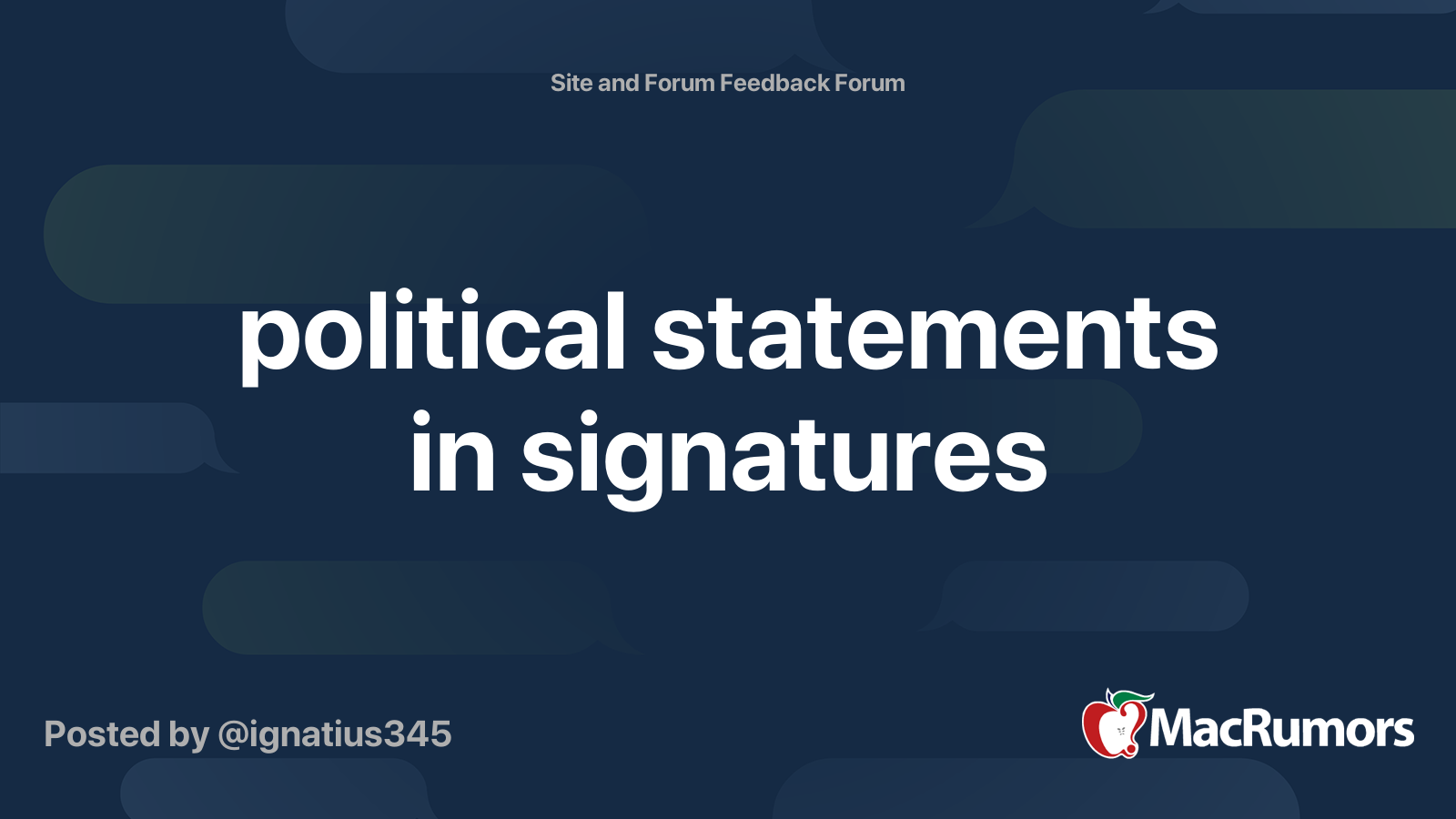 political statements in signatures | MacRumors Forums