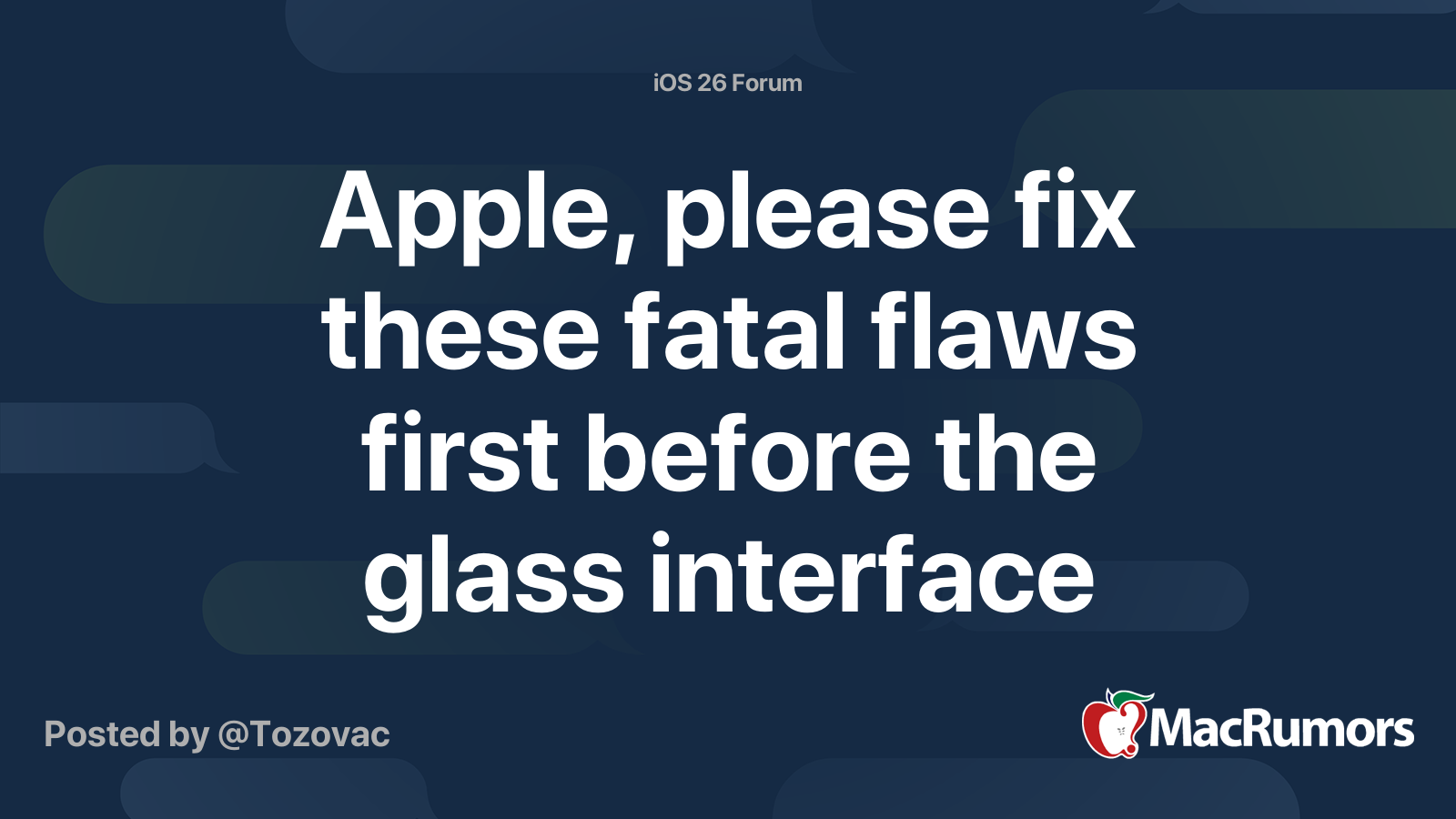 Apple, please fix these fatal flaws first before the glass interface ...