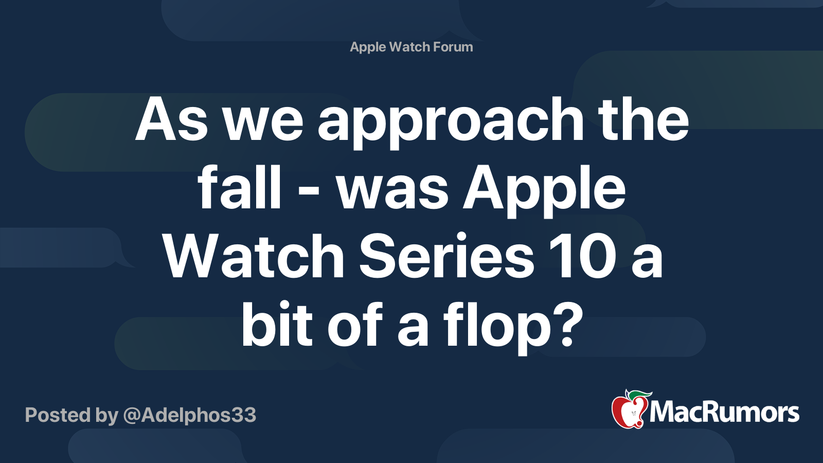As we approach the fall - was Apple Watch Series 10 a bit of a flop ...