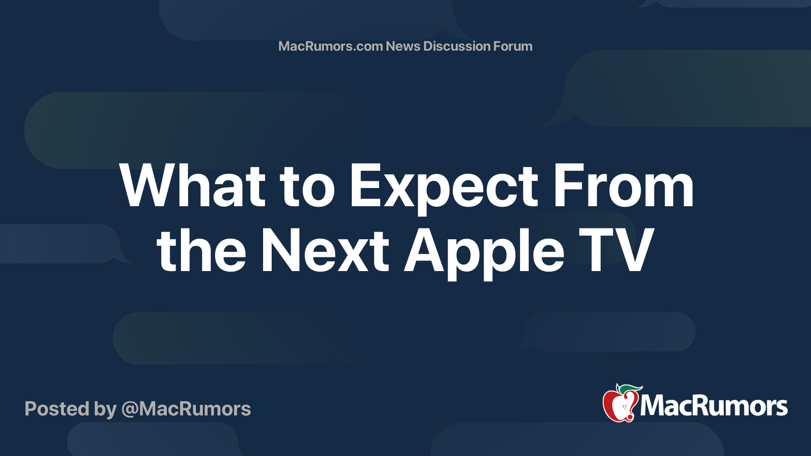 What to Expect From the Next Apple TV | MacRumors Forums