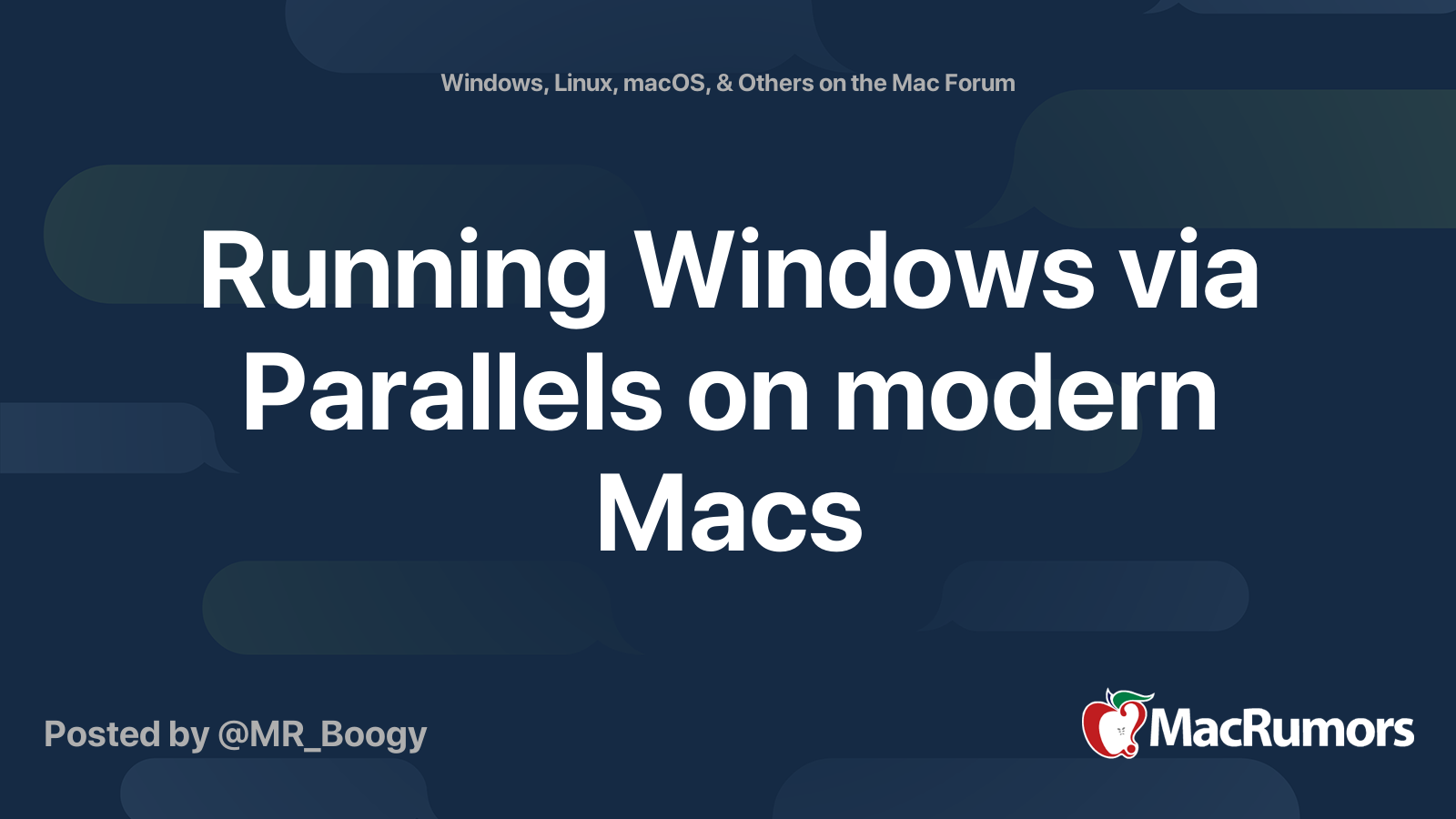 Running Windows via Parallels on modern Macs | MacRumors Forums