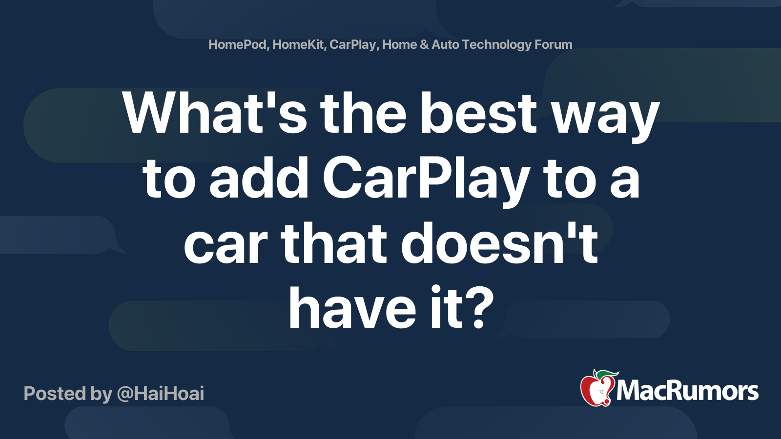 What's the best way to add CarPlay to a car that doesn't have it? | MacRumors Forums