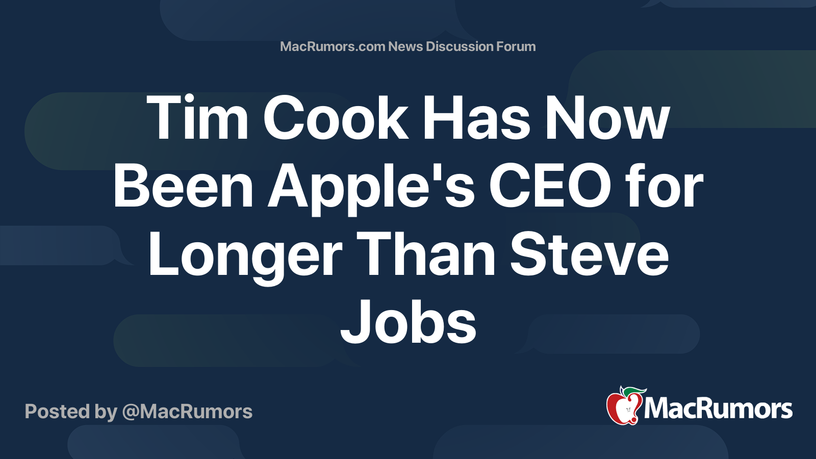 Tim Cook Has Now Been Apple's CEO for Longer Than Steve Jobs | Page 2 ...