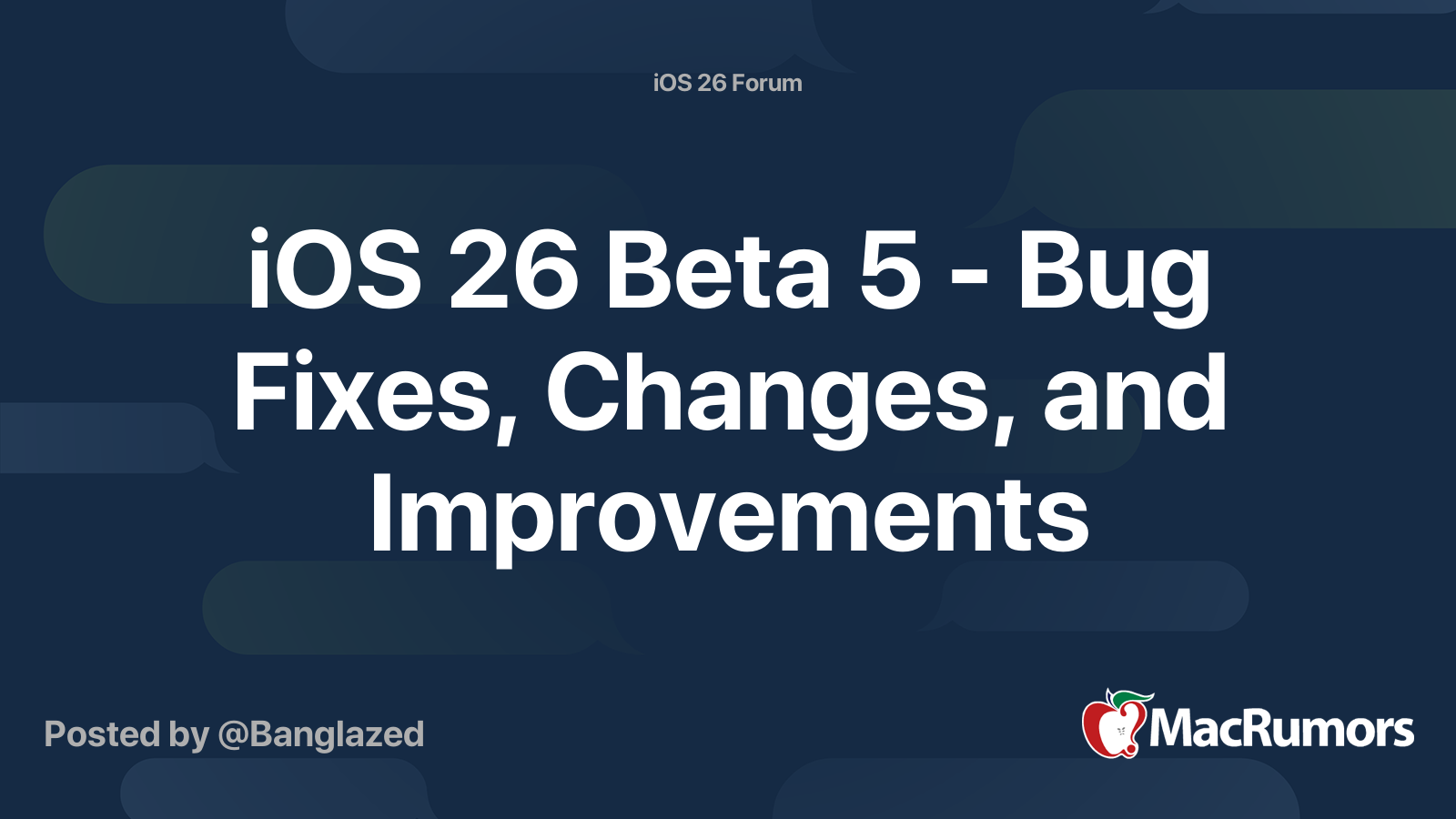 iOS 26 Beta 5 ― Bug Fixes, Changes, and Improvements | MacRumors Forums