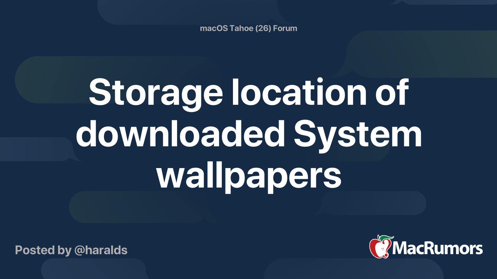 Storage location of downloaded System wallpapers | MacRumors Forums