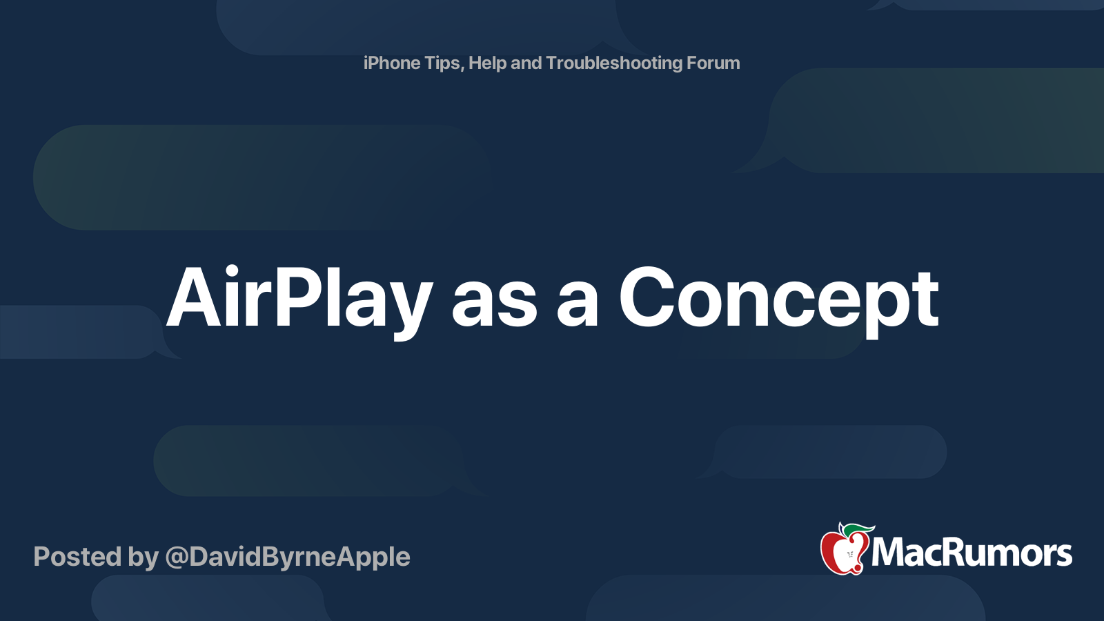 AirPlay as a Concept | MacRumors Forums