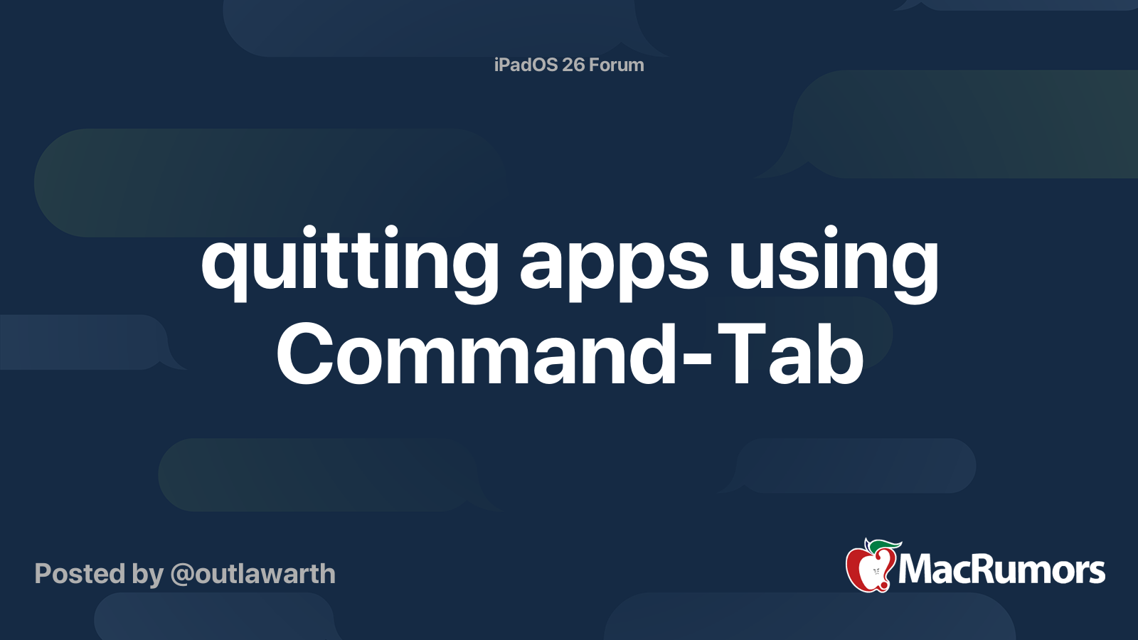 quitting apps using Command-Tab | MacRumors Forums