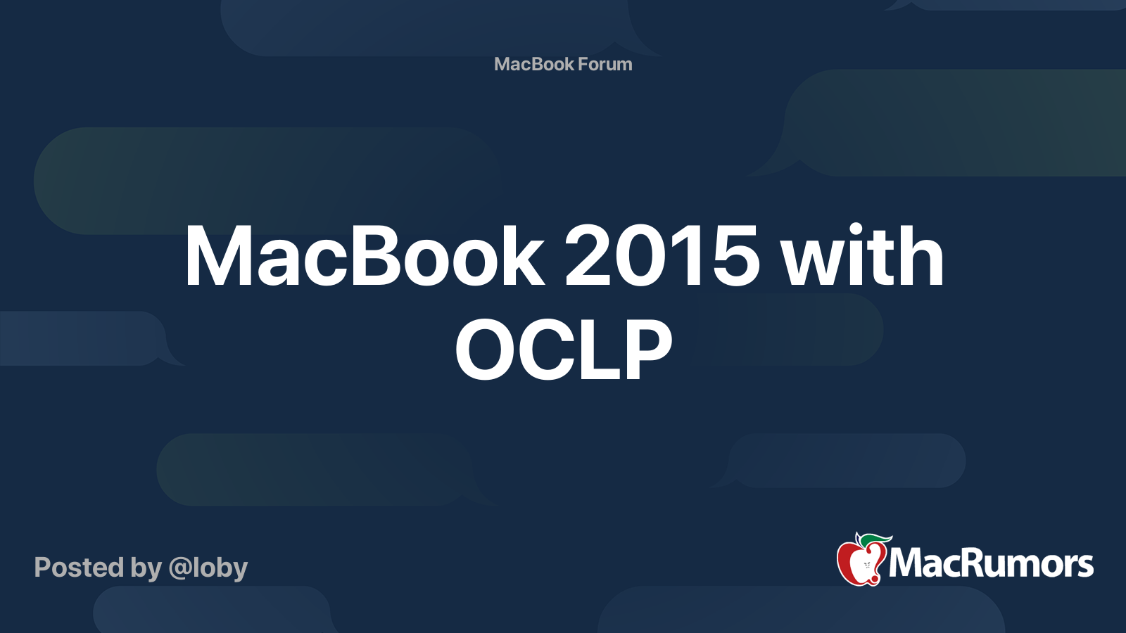 MacBook 2015 with OCLP | MacRumors Forums