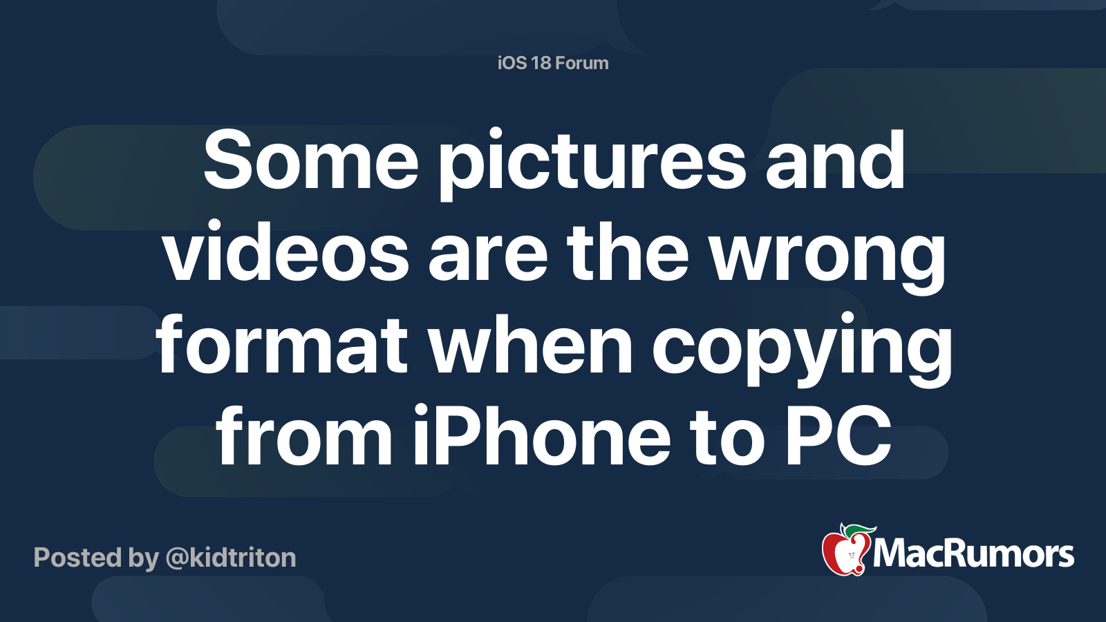 Some pictures and videos are the wrong format when copying from iPhone ...