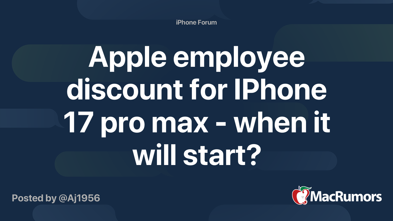 Apple employee discount for IPhone 17 pro max - when it will start ...